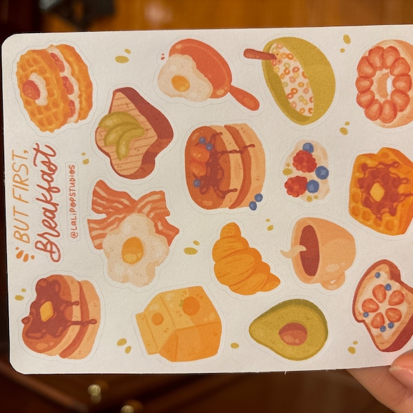 Breakfast Sticker Sheet | Aesthetic Breakfast Stickers, Bullet Journal ...