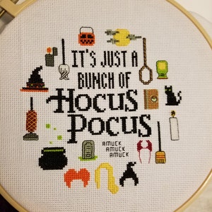 It's Just a Bunch of Hocus Pocus Circle Cross Stitch Pattern PATTERN ...