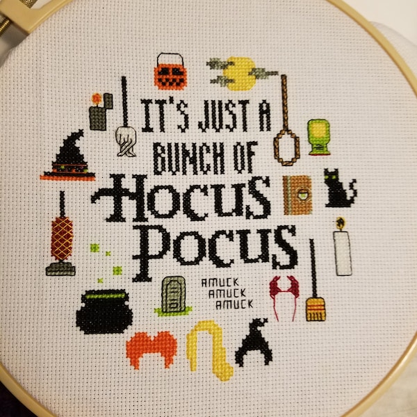 It's Just a Bunch of Hocus Pocus Circle Cross Stitch Pattern | PATTERN ...