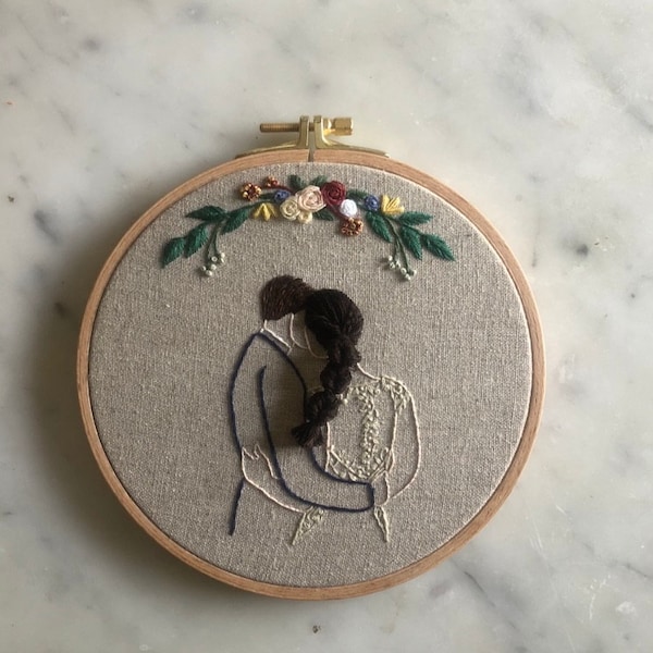 Embroidered Girl With 16 Cm Hoop, Embroidery Art, Hoop Art, Girl ...