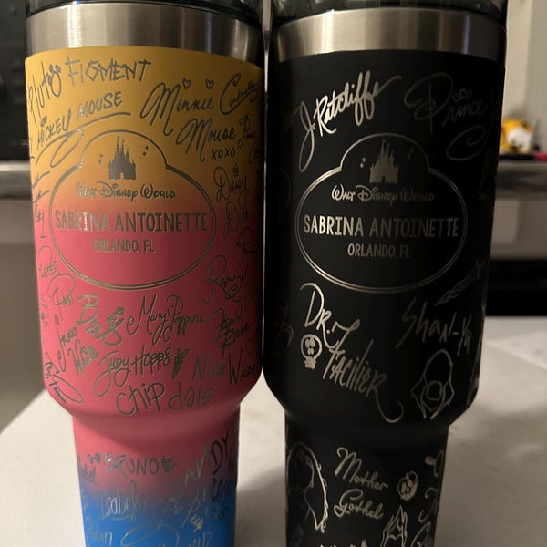 Castle and Characters Signature Cup, Characters Cup, Laser Engrave ...