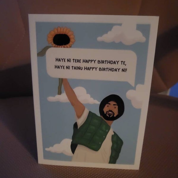 Happy Birthday Card Punjabi - Diljit Dosanjh Card - Diljit Card - Vibe ...