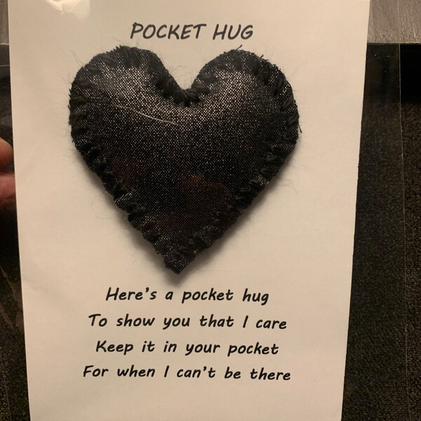 Pocket Hug, Pocket Heart, Gift, Friend, Love, Soft Heart, Cuddle, Card ...