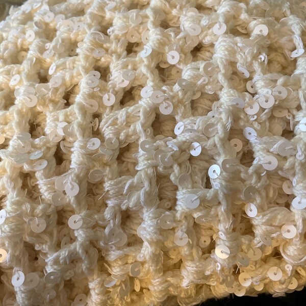 50g Sequin Yarn / Cotton Yarn / 6mm+3mm Sequins / Hand Knitting Yarn ...