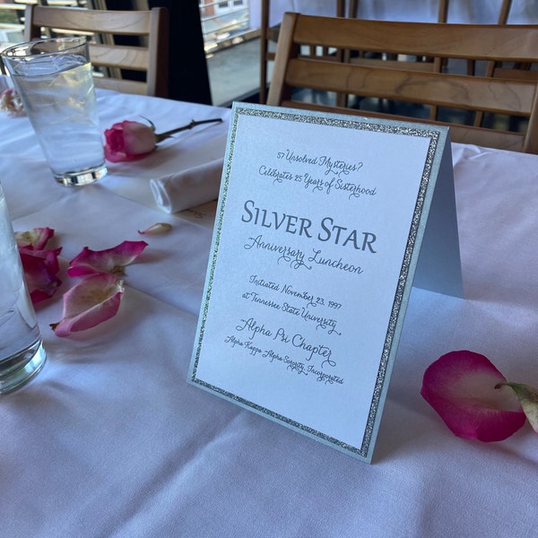 Table Number Cards, Silver Glitter Table Card, Glitter Table Number ...