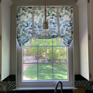 Straight Custom Valance in Denim Blue and White Stripe, Fully Lined ...
