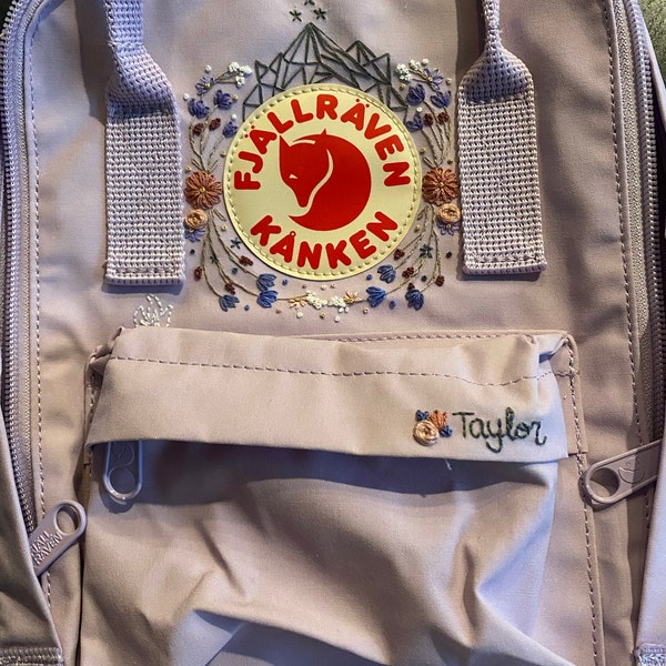 Custom Kanken Mini Backpack Hand Embroidered With Personalized Design ...
