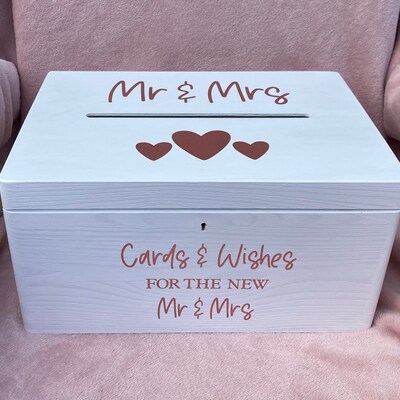 Lockable Natural Wooden Box wedding Guests Wish Post Box With Slot ...
