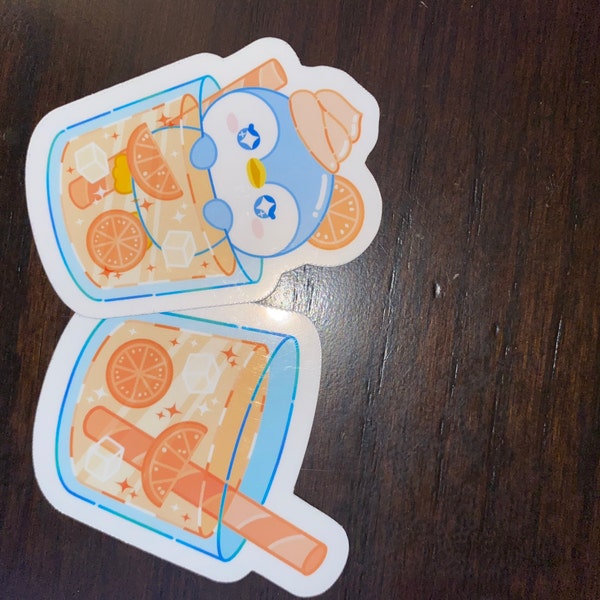 Aesthetic Orange Drinks Waterproof Sticker Pack | Fruit Waterproof ...