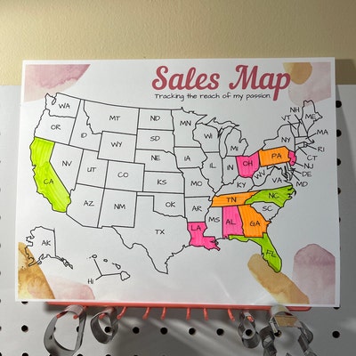 Sales Map Tracker Printable United States Etsy Sales Map, Goal Map ...
