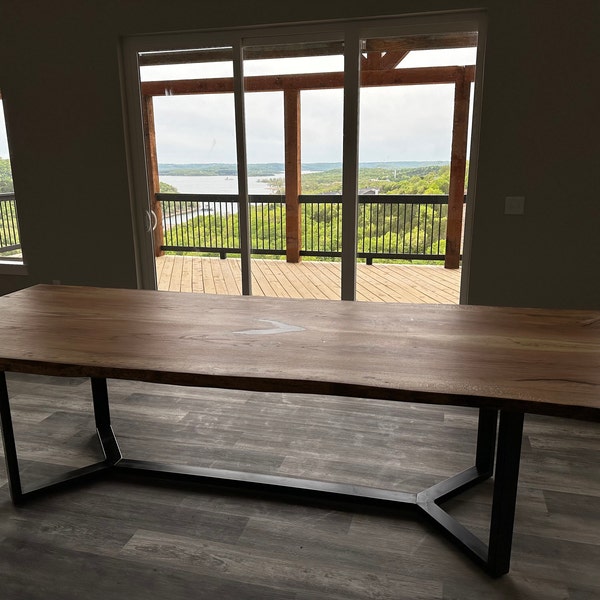 Chevron Table Base - Heavy Duty Frame - Stone Table Base - Metal Table ...