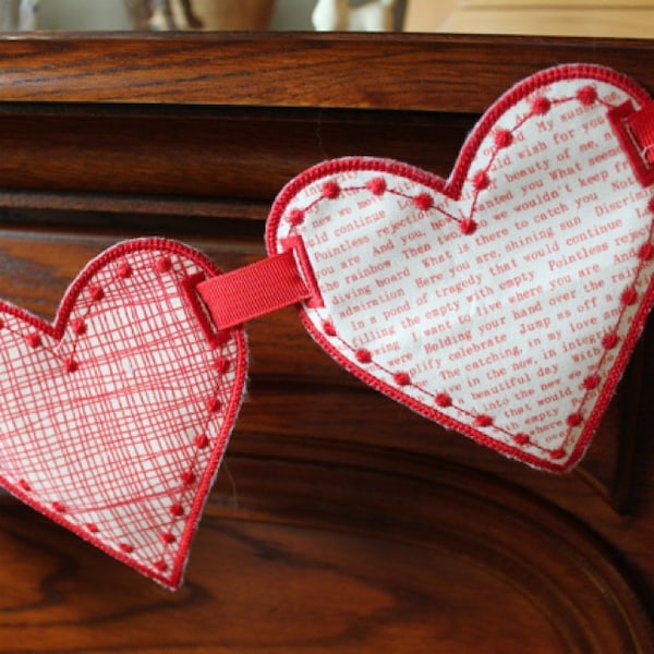 Love Heart Banner in the Hoop Banners Machine Embroidery Designs ...