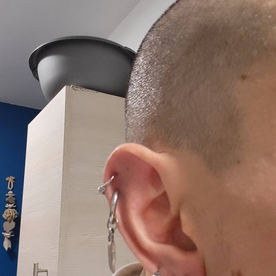 16g Dainty Snake Conch Hoop, Conch Earring, Conch Ring Clicker, 316L ...