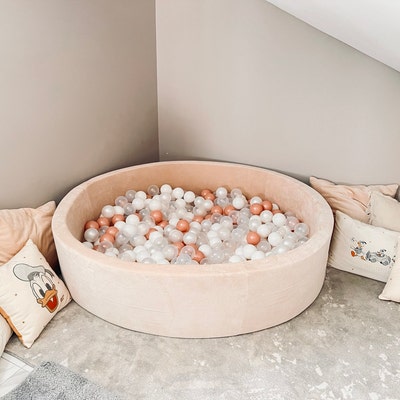 XL, Large Set Cotton Velvet Beige Ball-pit Round Baby Foam Round Ball ...