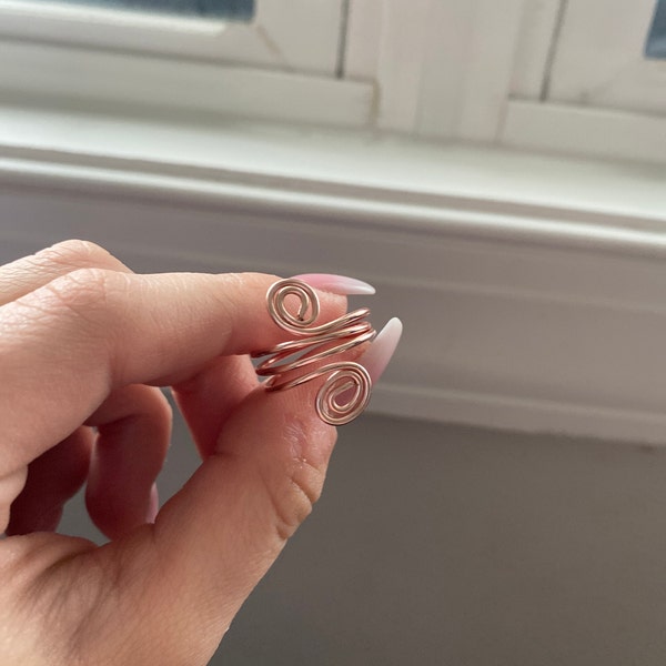 Adjustable Spiral Wire Ring - Etsy