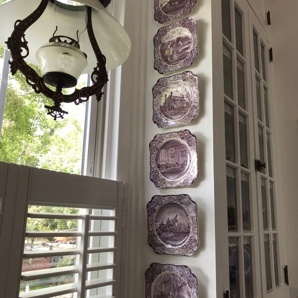 Set of Two 2 Large Plate Hangers Invisible Disc Plate Walls Hanger 4 ...