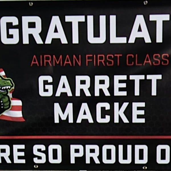 Air Force Graduation Banner 320 TRS Gators | Congratulations - Etsy