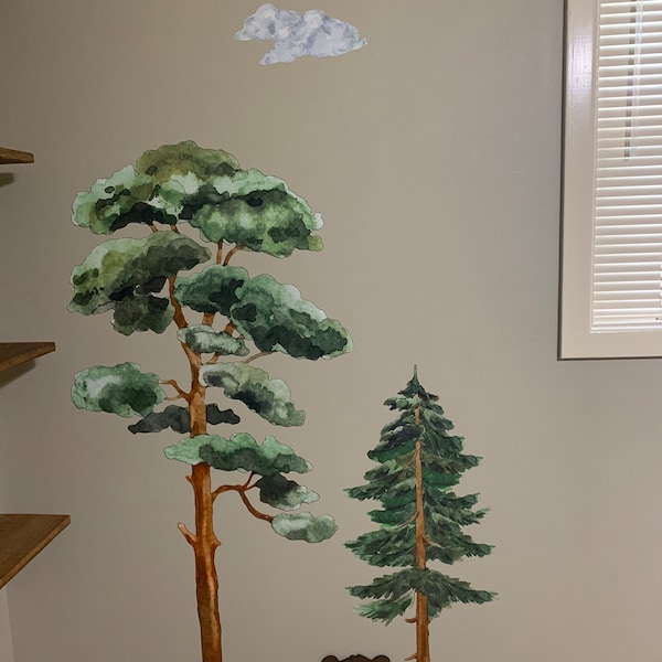 XL Woodland Fabric Wall Decal, Backwoods Woodland Nursery Décor, Forest ...