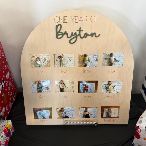 My First Year One Year of Photo Board Wooden Milestone Board 1st ...