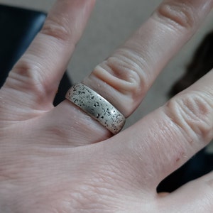 Silver Wedding Ring Sand Cast Ring Organic Wedding Band | Etsy