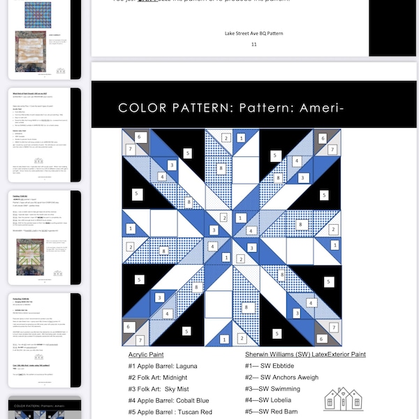 America Barn Quilt Pattern, Barn Quilt Pattern, Barn Quilt Instructions ...