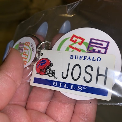 Personalized Buffalo Bills Plate Keychain Tag Vintage Keytag Machine ...