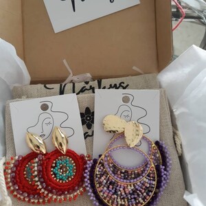 AZUCENA Seed Beads & Murano Earrings Handmade Earrings - Etsy