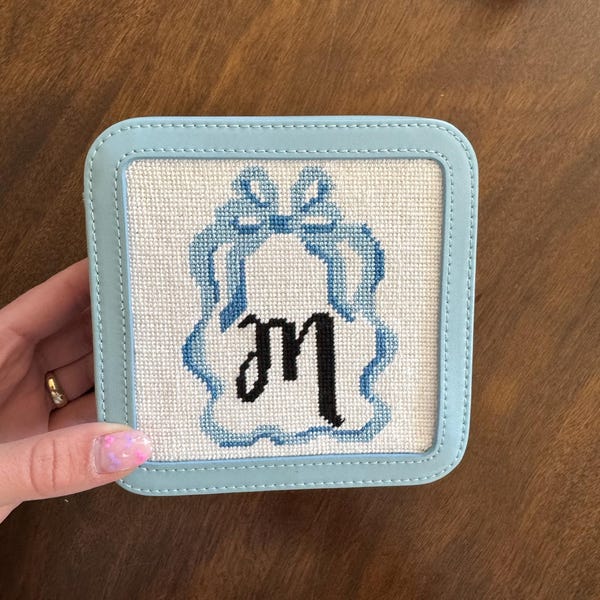 Hand-painted Monogram With Big Bow NDLPT Canvas - CANVAS ONLY, No ...