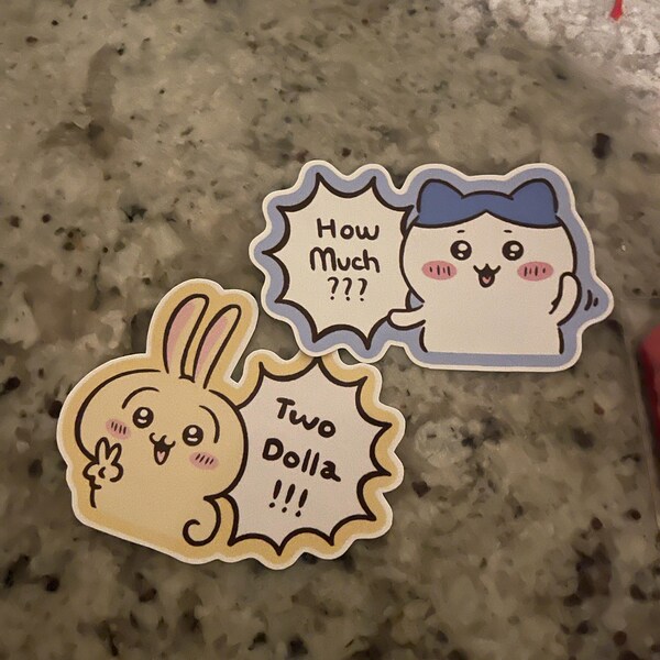 Chiikawa Usagi Sticker: "two Dolla!" Waterproof Vinyl Die-cut - Etsy