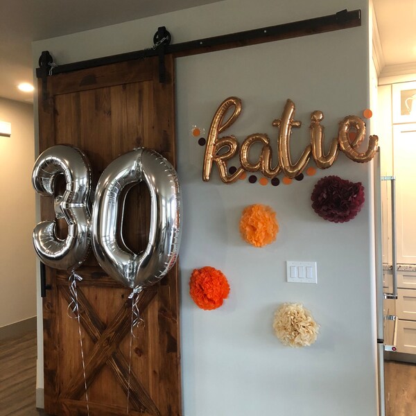 Custom Script Balloon Banner | Foil Letter Balloon Garland, Party Decor ...