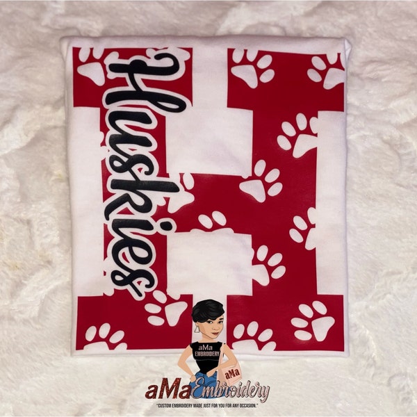 Huskies Svg, Letter Hsvg, Cheer Dvg, School Spirit Svg, Paw Print ...