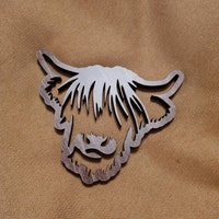 X1 Individual Highland Cow Coaster - Wooden Highland Coo Coaster ...