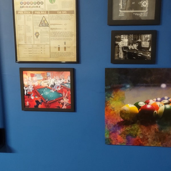 Billiards Pool Wall Art Painting - Printed on Aluminum Metal Providing ...