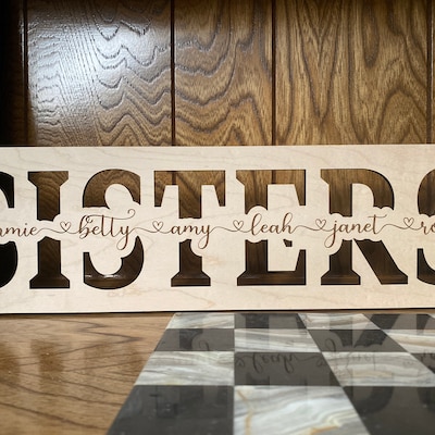 Personalized Sister Wood Sign Home Decor, Gift for Sister, Sister ...
