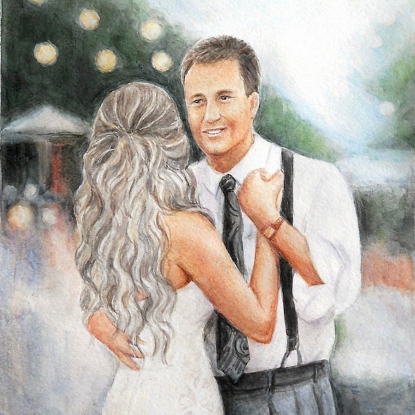 Custom Generational Wedding Portrait Illustration Generation Wedding ...