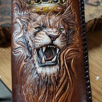 Leather Wallet, Tiger Wallet, Hand-tooled Leather Wallet, Passport ...