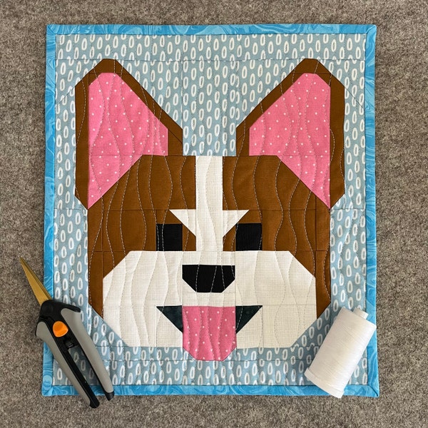 Corgi Quilt Block Pattern Dog Puppy PDF- Instructions for 6 Inch, 12 ...