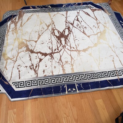 Golden Marble Beige Rug, Beige Gold Rug, Washable Area Rugs, Rugs for ...