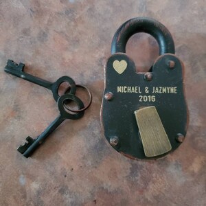 Engraving Only on Brass Tab of Lock LOCK NOT INCLUDED - Etsy