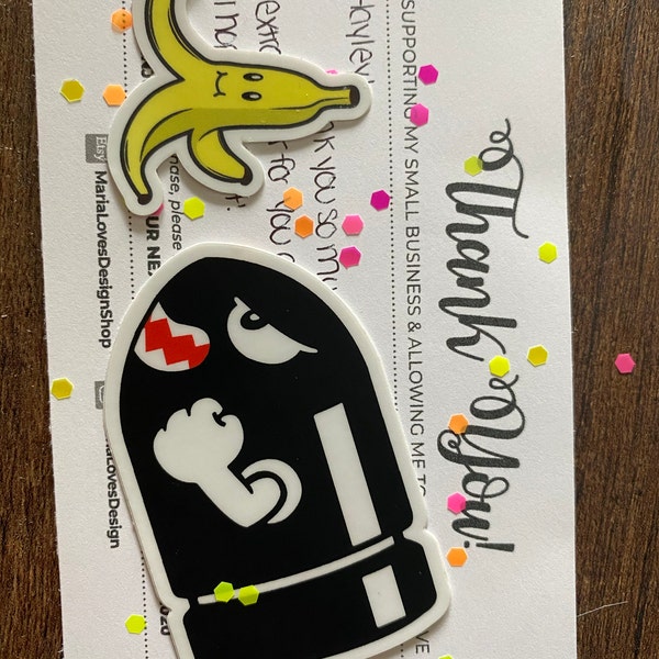 Nintendo Bullet Bill Vinyl Die-cut Sticker | Retro Video Game Stickers ...