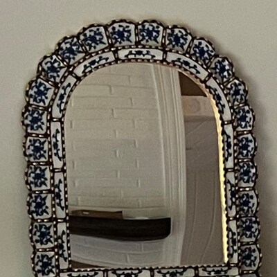 Aqua Blue Arch Mirror, Mediterranean Blue Arch Mirror, Spanish Mirror ...