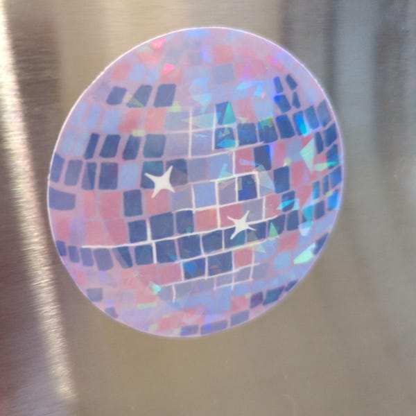 Holographic Disco Ball Vinyl Sticker L Water Bottle Sticker | Laptop ...