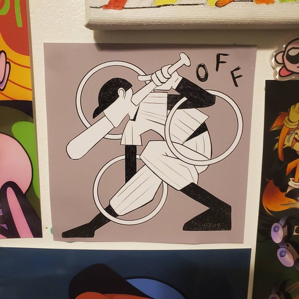 OFF Art Print | the Batter | RPG Maker Game Monochromatic Fanart - Etsy