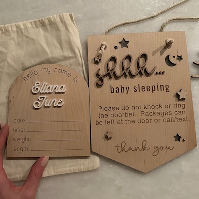 Floral Wood Sign Baby Sign Newborn Custom Sign Engraved - Etsy