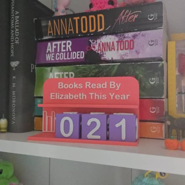 Personalized Books Read Tracker - Book Counter Sign - 3D Printed - up ...