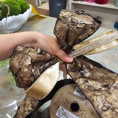 D Stevens, 10 Yards, 1 Inch Wired Ribbon, Platinum Velvet Ribbon ...