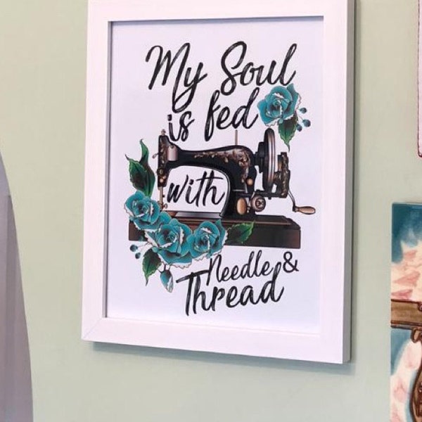 Sewing Gift, My Soul is Fed, With Needle and Thread, Sewing Enthusiast ...