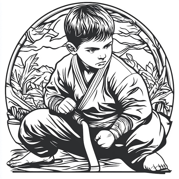 Jiu Jitsu Coloring Book for Young Warriors: Embrace the Art of Jiu ...