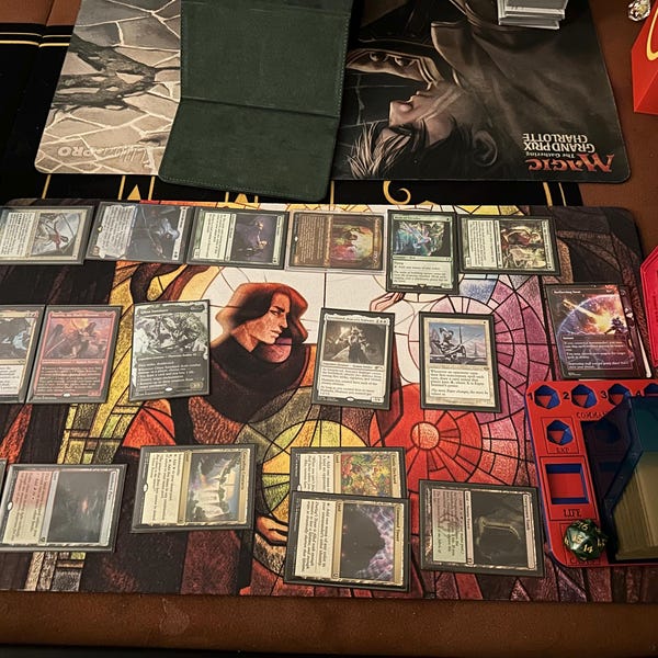 MTG Playmat With Zones, Cat Sorcerer Themed TCG Playmat, Vibrant ...