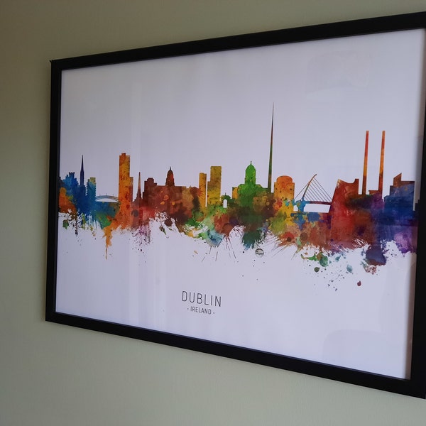 Dublin Skyline, Ireland - Cityscape Painting Art Print Poster CX (6497 ...